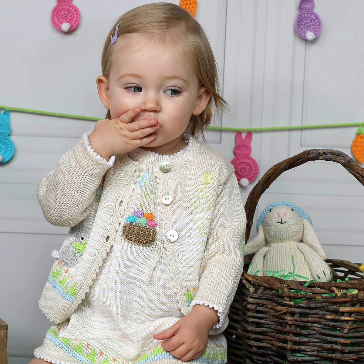 Easter Cardigan with Bunnies – Melange Collection