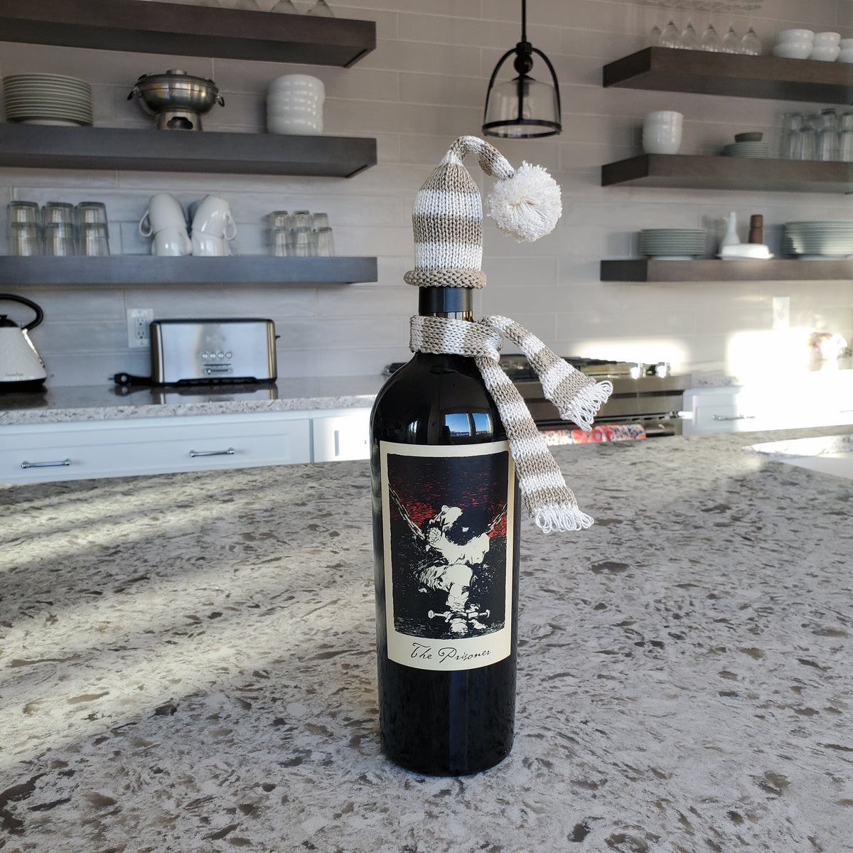 Wine Bottle Topper in Ecru – Melange Collection