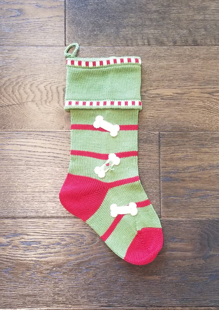 Dog Bone Stocking, Green – Melange Collection